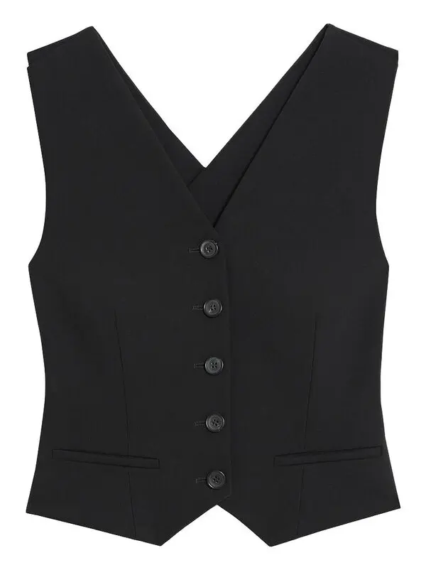 Philosophy Di Lorenzo Serafini Cutout Crepe Vest - Black