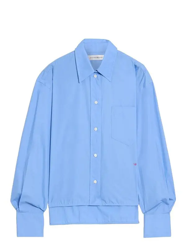 Victoria Beckham Cotton-poplin Shirt - Light Blue