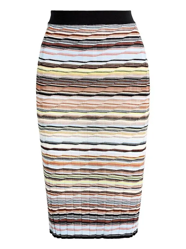 Missoni Spacedyed Ribbed Cotton-blend Skirt - Light Blue