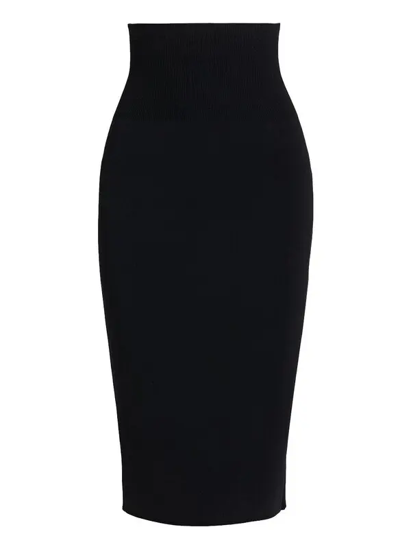 Victoria Beckham Stretch-knit Midi Pencil Skirt - Black