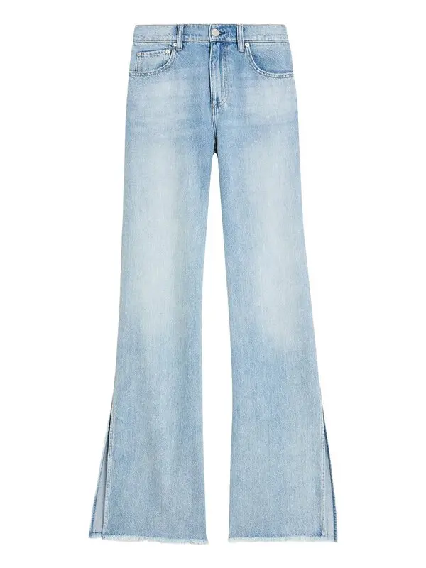 Alice + Olivia Alice Olivia Weezy Frayed Wide-leg Jeans - Light Denim
