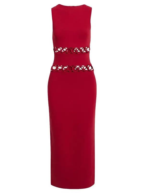 Cult Gaia River Cutout Knit Midi Dress - Crimson