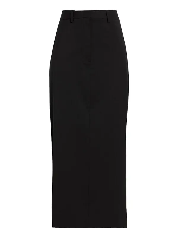 Helmut Lang Zip-detailed Wool-twill Midi Skirt - Black