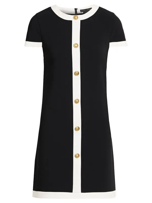 Alice + Olivia Crepe Mini Dress - Black