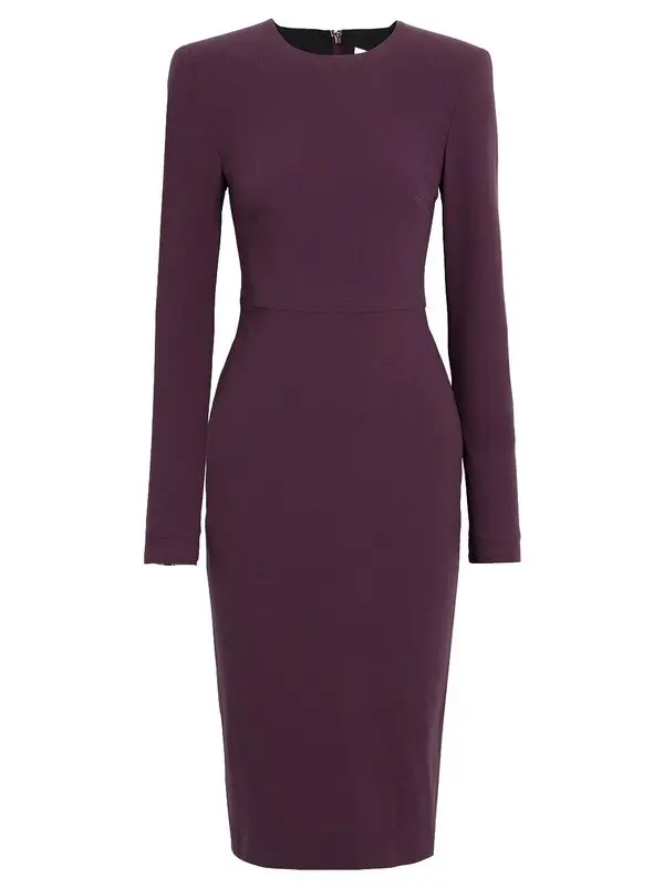 Victoria Beckham Wool-blend Midi Dress - Dark Purple