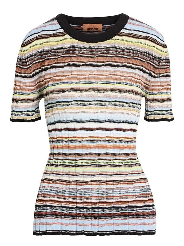 Missoni Spacedyed Ribbed Cotton-blend Top - Light Blue