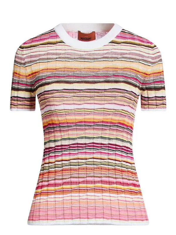 Missoni Spacedyed Ribbed Cotton-blend Top - Pink