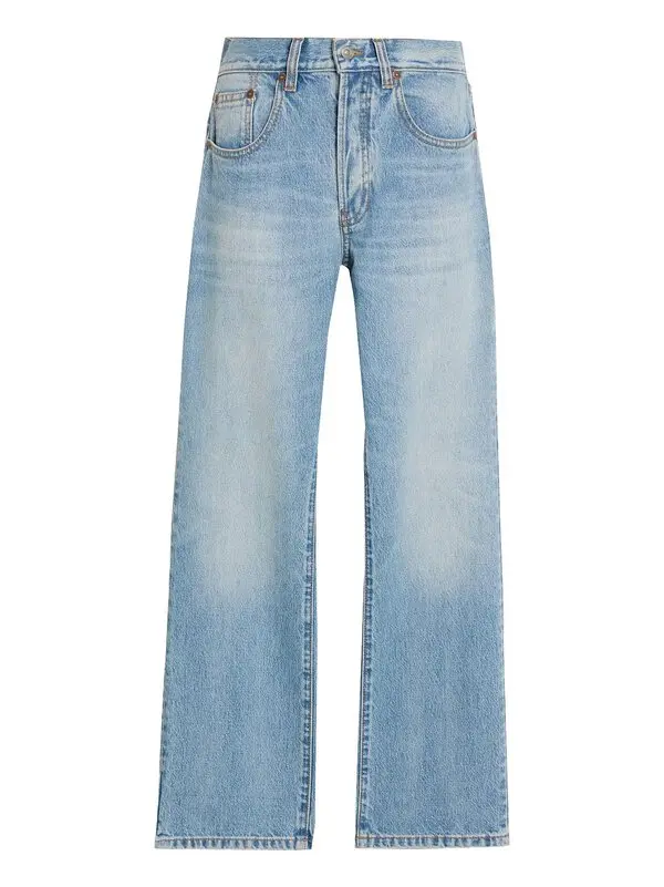 Victoria Beckham High-rise Straight-leg Jeans - Mid Denim