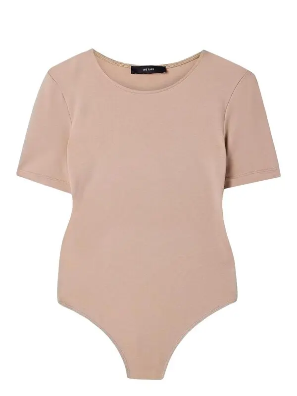 THE PARK Penny Stretch-tencel™ Lyocell Jersey Thong Bodysuit - Neutral