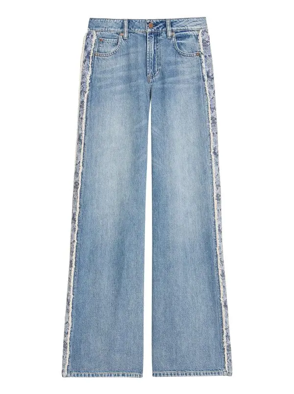 Alice + Olivia Trish Wide-leg Jeans - Mid Denim
