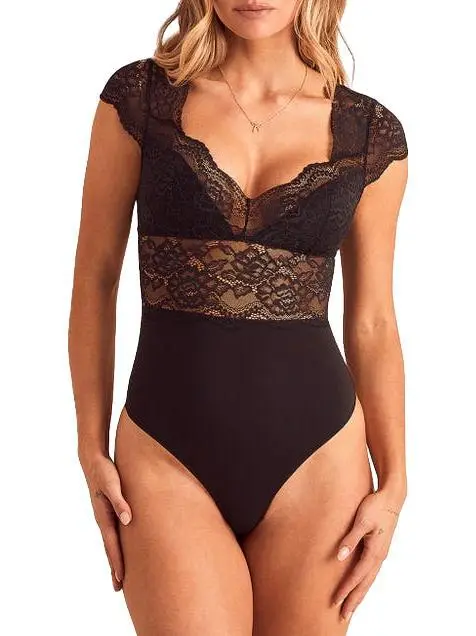 ADORE ME Lace Bodysuit - Black
