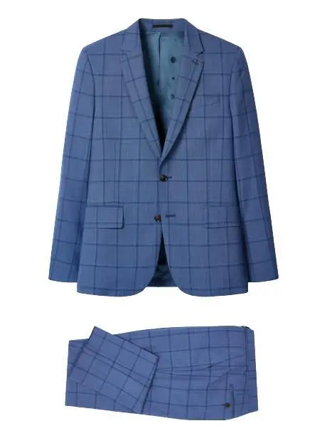 Paul Smith The Soho Tailored-fit Check Wool Suit - Blue