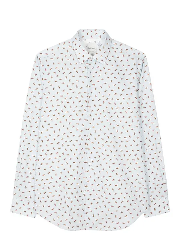 Paul Smith Tailored-fit Light 'hanger' Print Shirt - Blue
