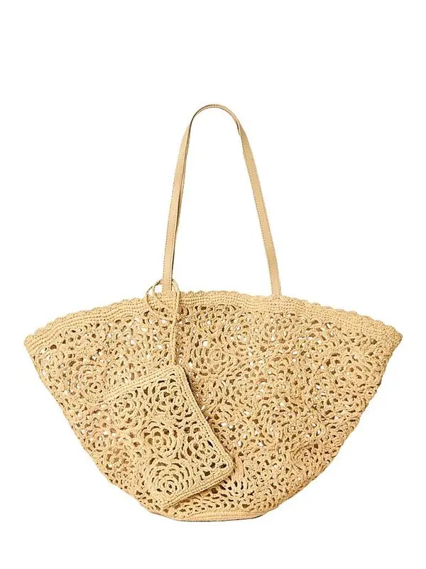 BTB LOS ANGELES Lacera Raffia Tote - Natural