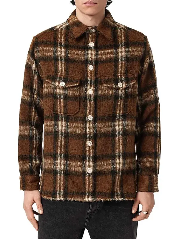 ALLSAINTS Royodo Plaid Shirt - Brown