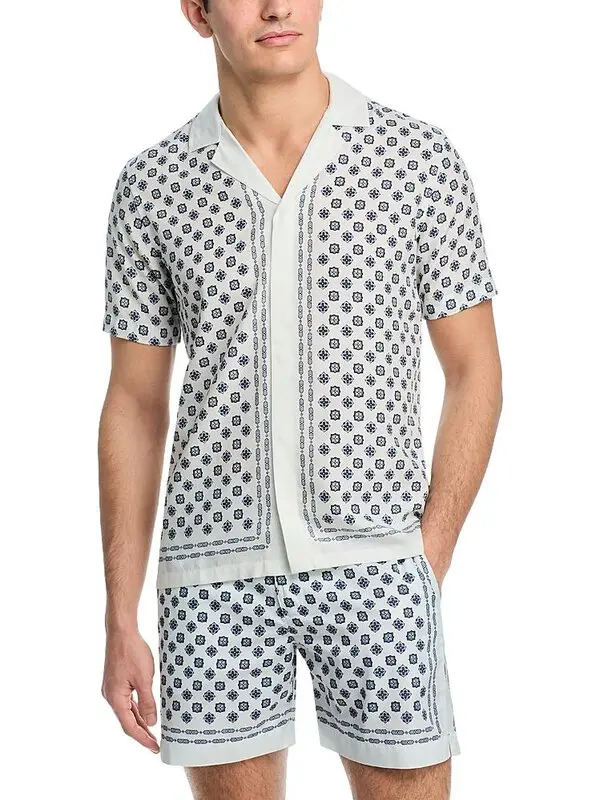 Orlebar Brown Maitan Luminis Printed Woven Shirt - White Sand