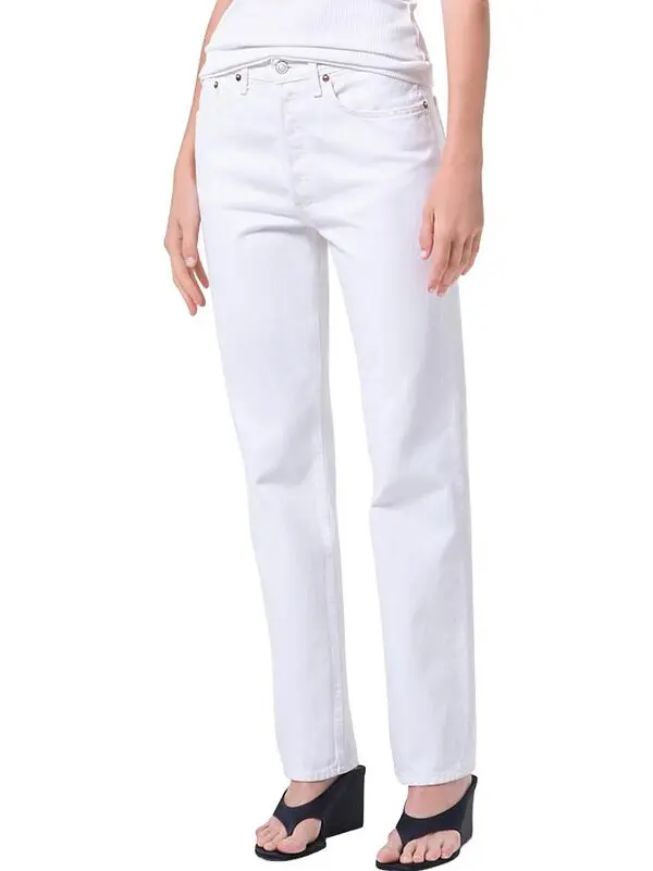 AGOLDE Lana High Rise Straight Jeans - Marshmallow