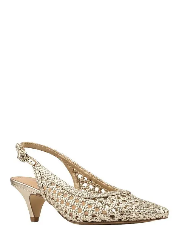 DONALD PLINER Risha Leather Slingback Pumps - Gold
