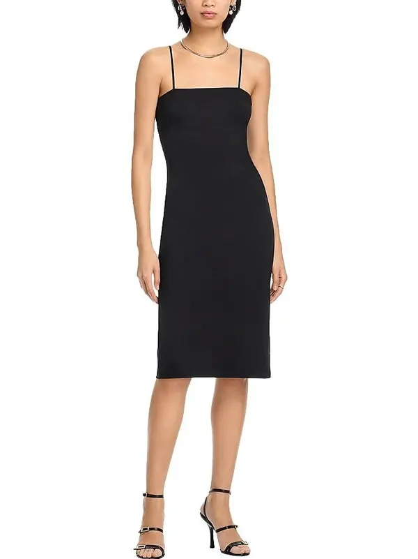 L'Agence Eira Spaghetti Strap Midi Dress - Black