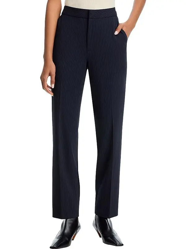 L'Agence High-rise Pinstripe Pants - Midnight/ivory Pinstripe