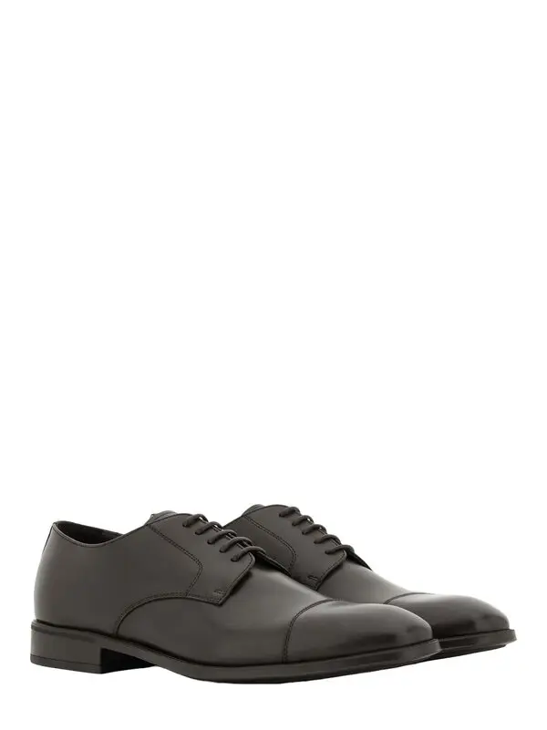 Canali Calfskin Derby Shoes - Brown
