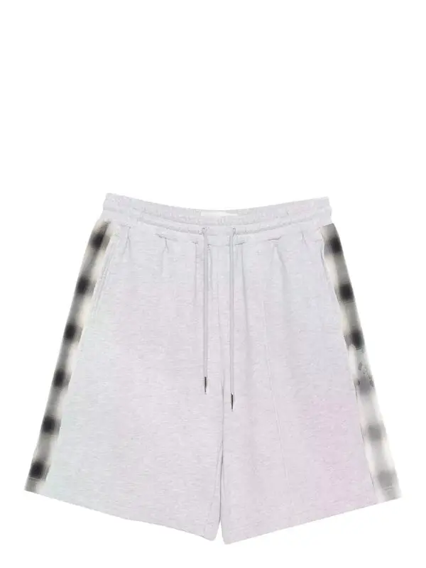 FENG CHEN WANG Checked-panel Track Shorts - Grey
