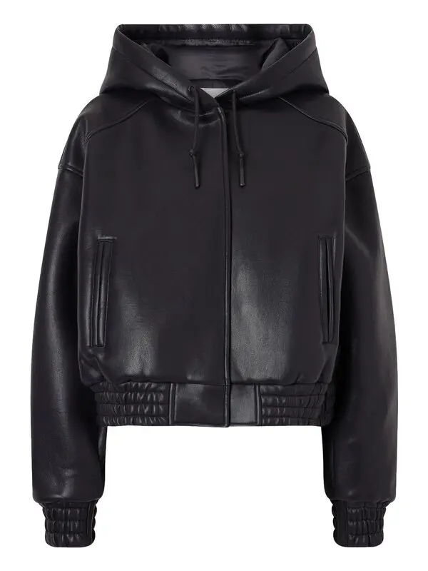 THE FRANKIE SHOP Jackson Hooded Bomber Jacket - Black