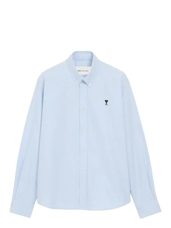 Ami Shirt With Logo - Azure