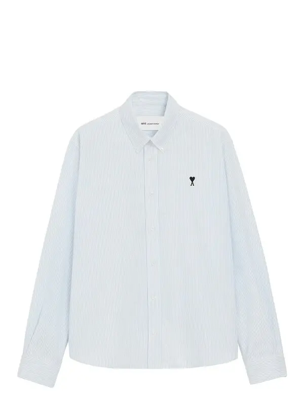 Ami Shirt With Logo - Azure