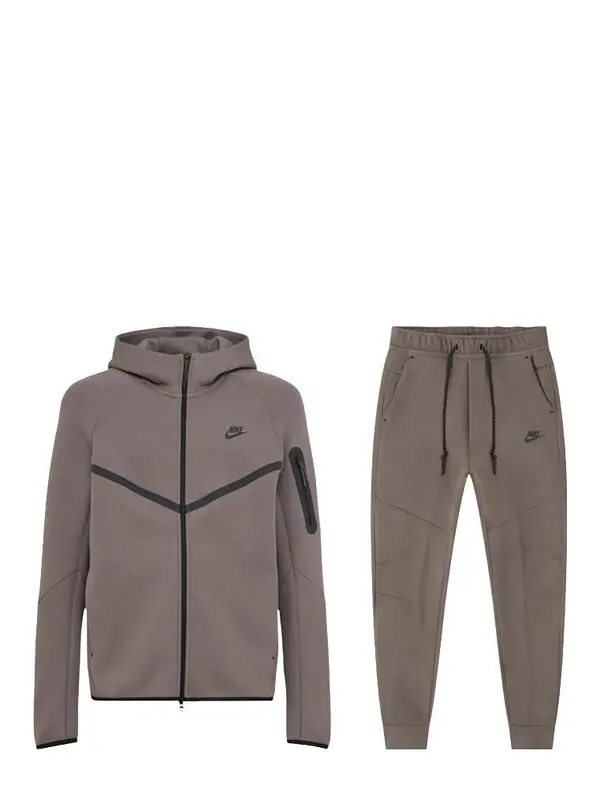 Nike Tech Fleece Windrunner Full Zip Hoodie And Jogger Set - Cave Stone/black