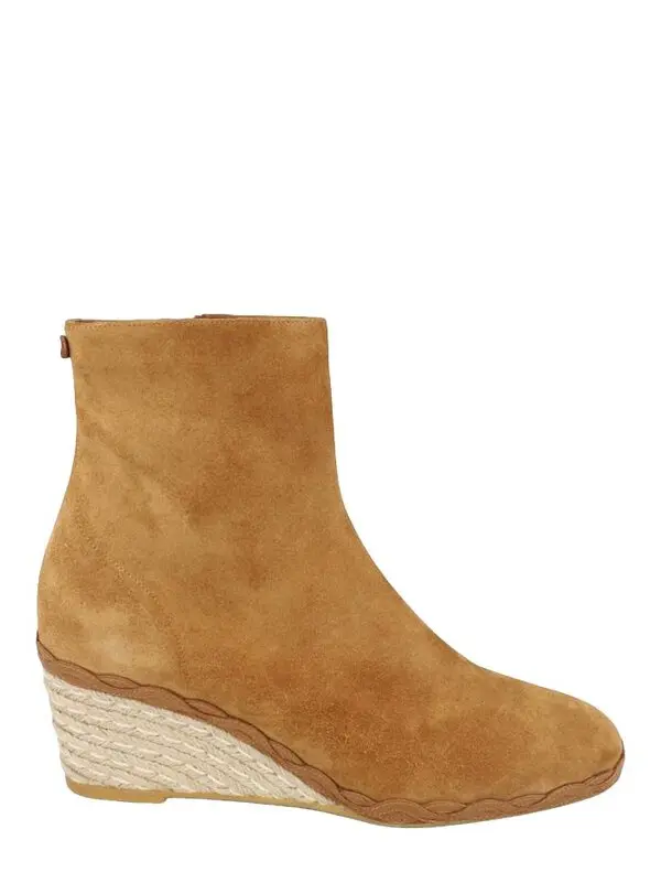 FERRAGAMO Canaria Suede Booties - Camel