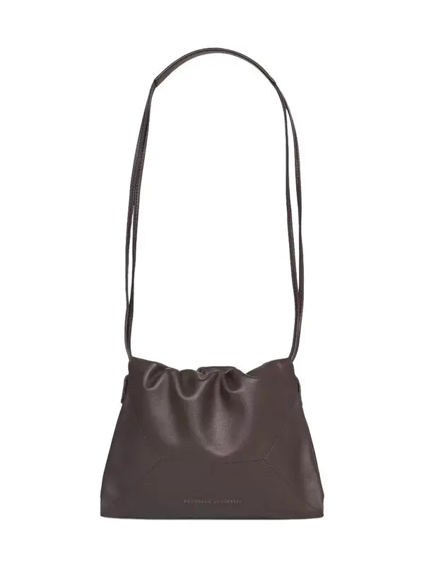Brunello Cucinelli Gathered Leather Shoulder Bag - Brown