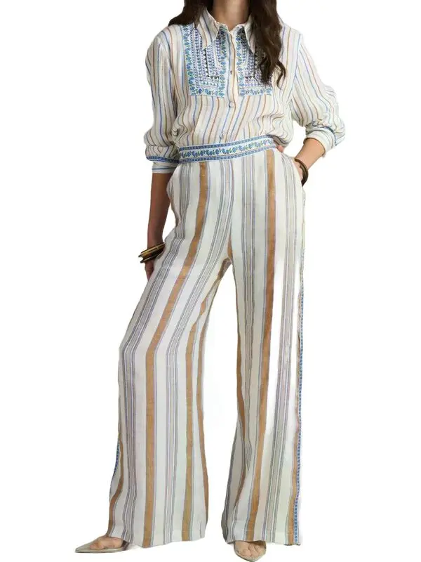 Pho Firenze Striped Pattern Shirt - Neutrals