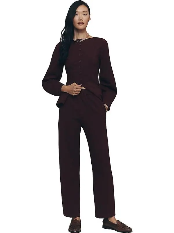 ALIGNE Ponte High-rise Trousers - Oxblood
