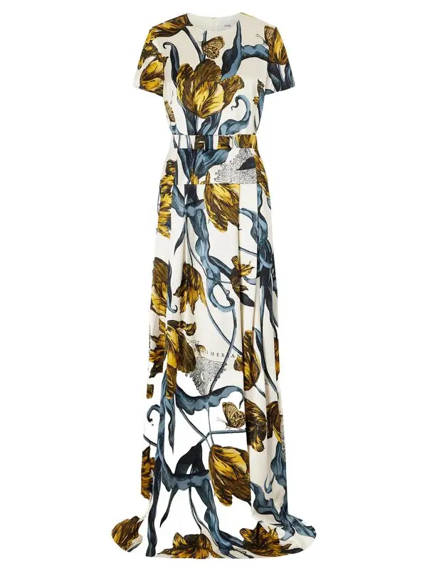 Erdem Belted Printed Gown - Multi