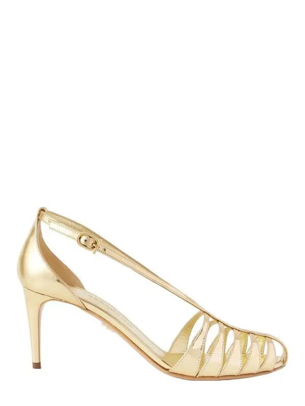 FERRAGAMO Lilie Metallic-leather Sandals - Gold