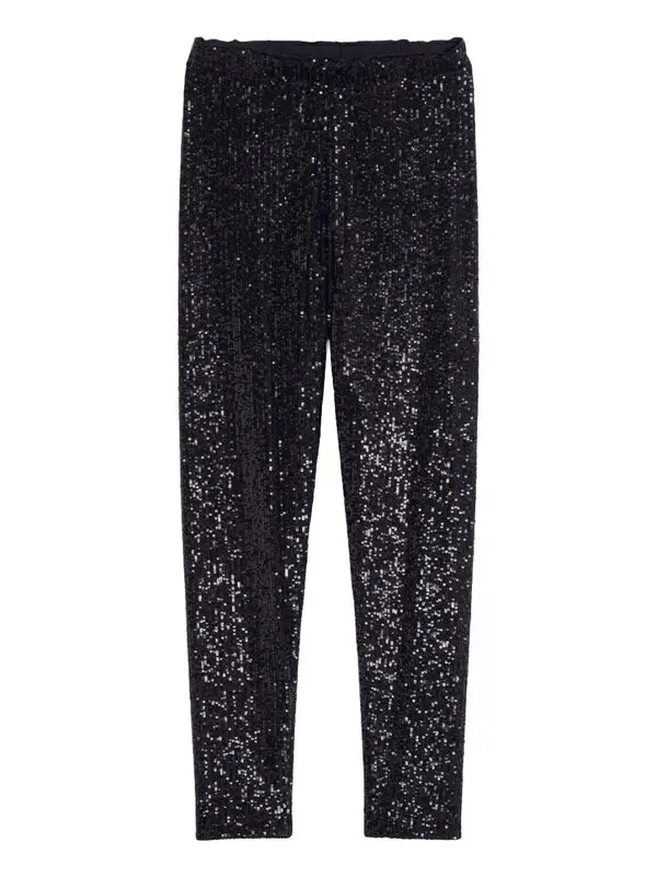 Max Mara Sequinned Leggings - Black