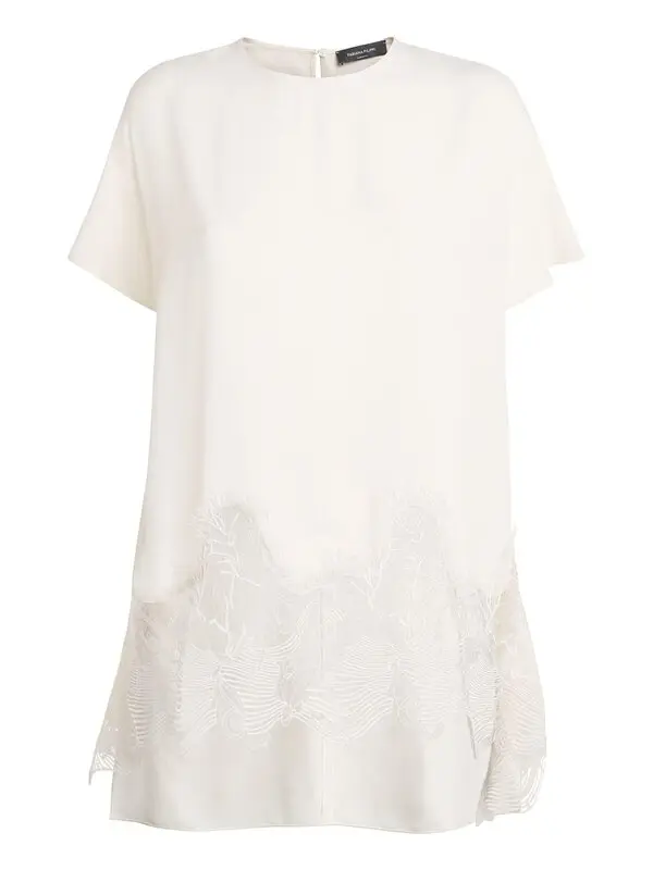 Fabiana Filippi Lace-trimmed T-shirt - Ivory