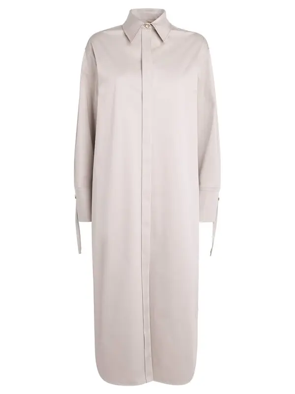 Agnona Stretch-cotton Midi Shirt Dress - Grey