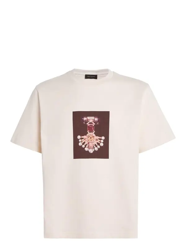 WALES BONNER Cotton Compass T-shirt - Beige