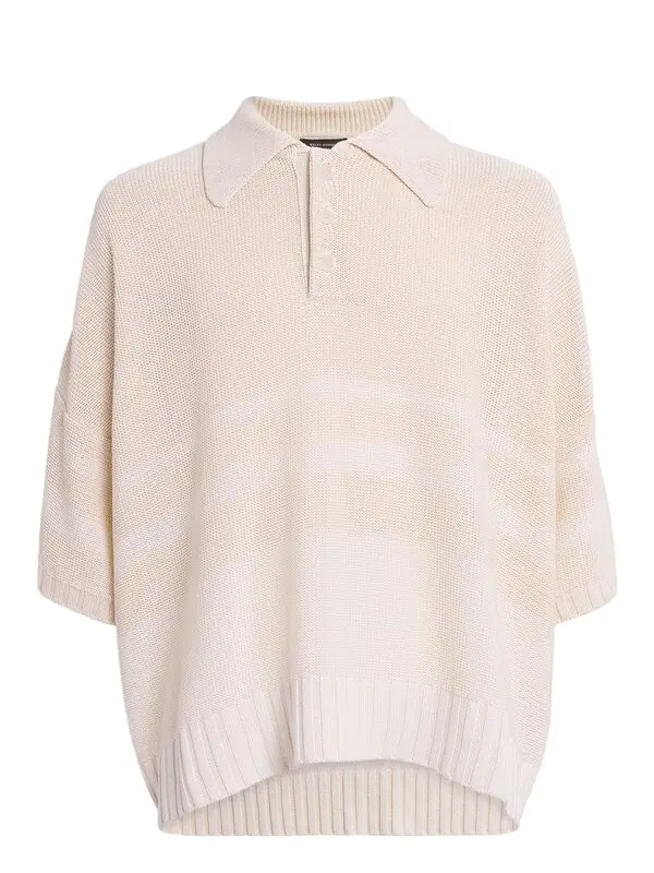 WALES BONNER Short-sleeve Polo Sweater - Beige