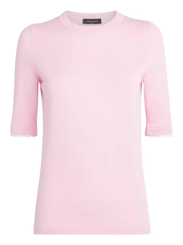 Fabiana Filippi Cotton Knitted T-shirt - Pink