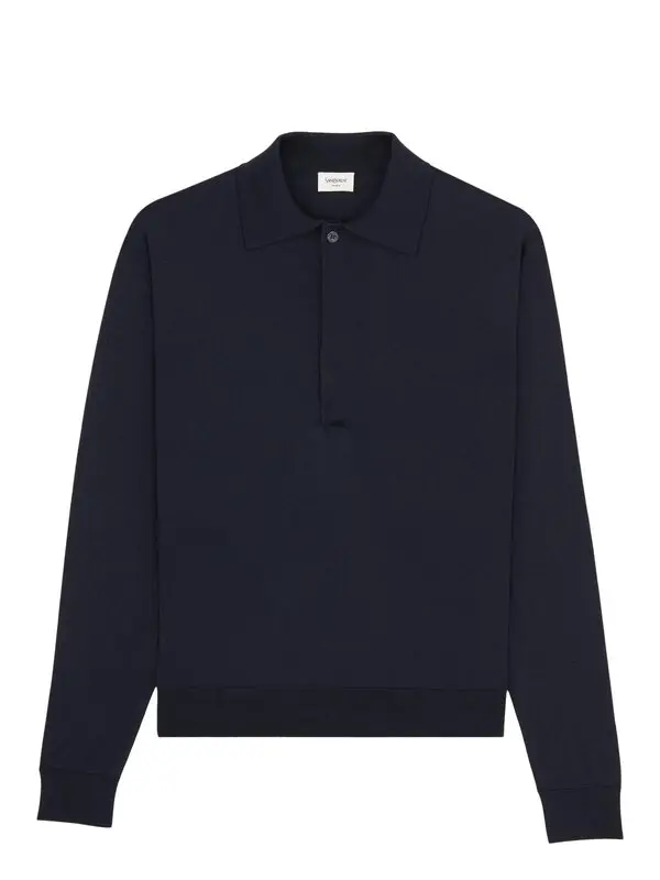 Saint Laurent Silk-cotton Polo Sweater - Blue