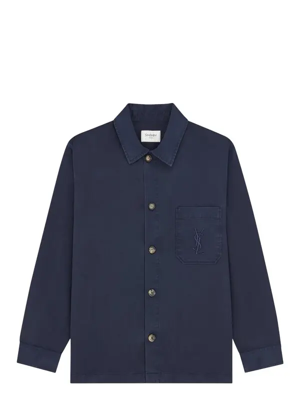 Saint Laurent Cotton Cassandre Overshirt - Purple