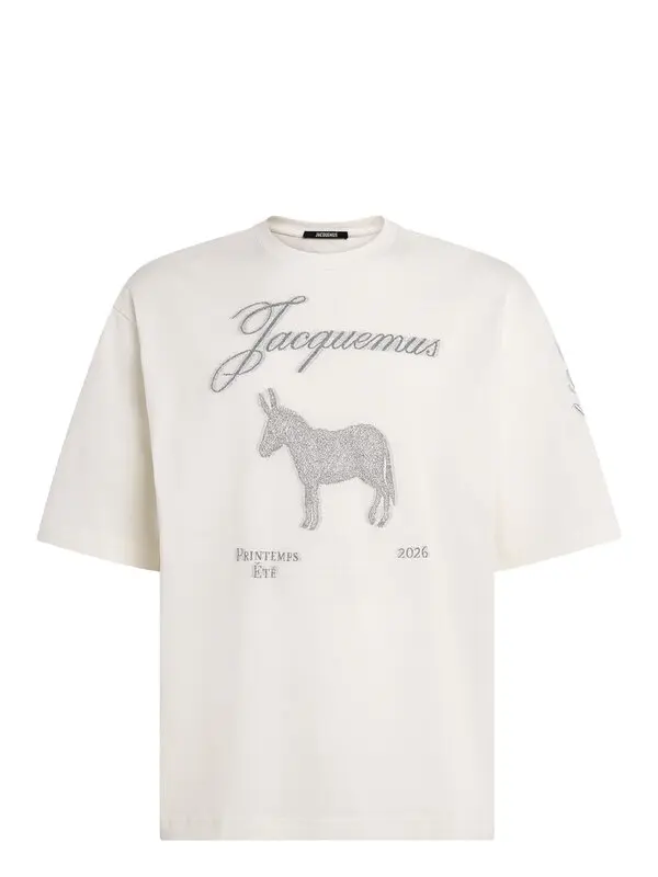 Jacquemus Cotton Jacquard Donkey T-shirt - Grey
