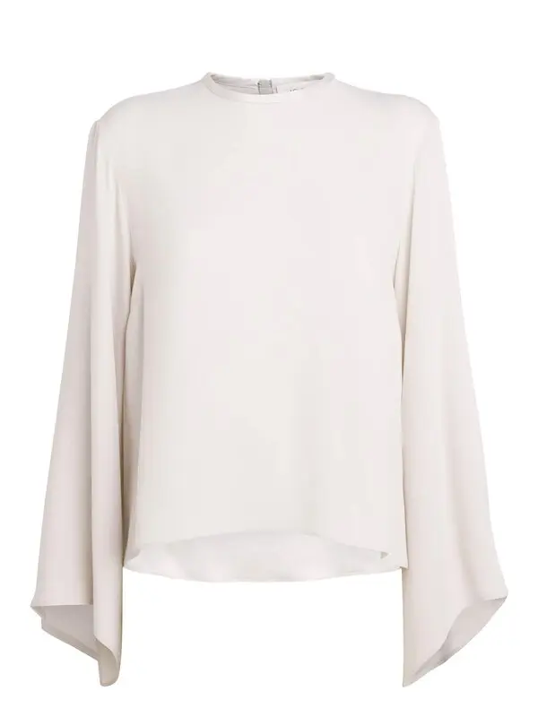 Agnona Draped-sleeve Blouse - Grey