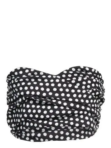 PT TORINO Polka Dot Crepe Crop Top - Black