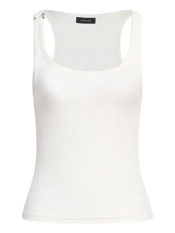 MUGLER Tank Top In Cotton And Elastane - Off White