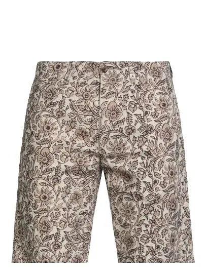 MYTHS Floral-print Casual Shorts - Beige