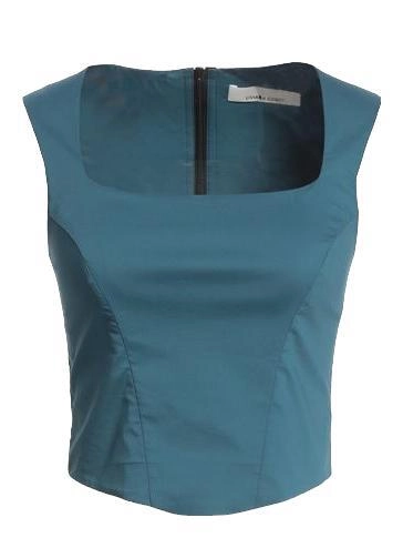 Liviana Conti Woven Crop Top - Deep Teal